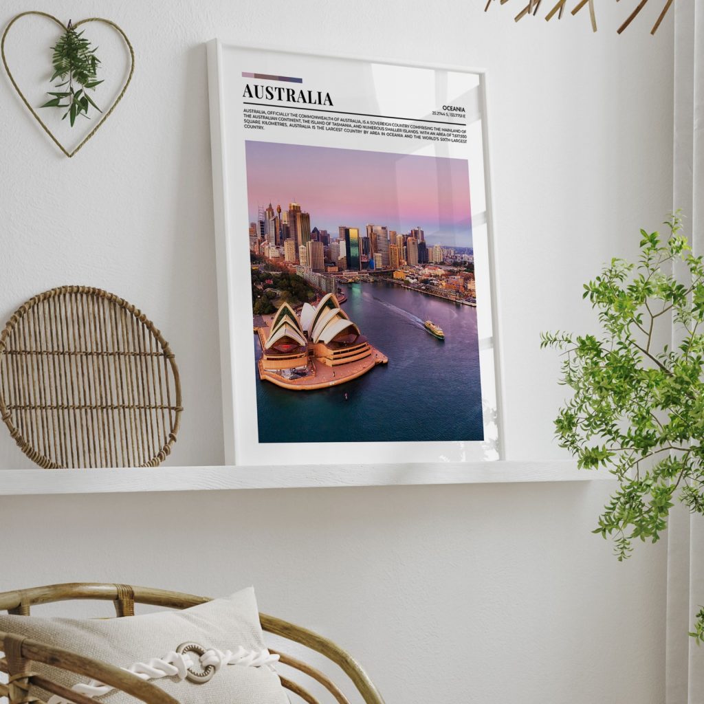 Australia, Oceania pantone poster - Wall Art - 10+ Sizes, 50+ Frames ...