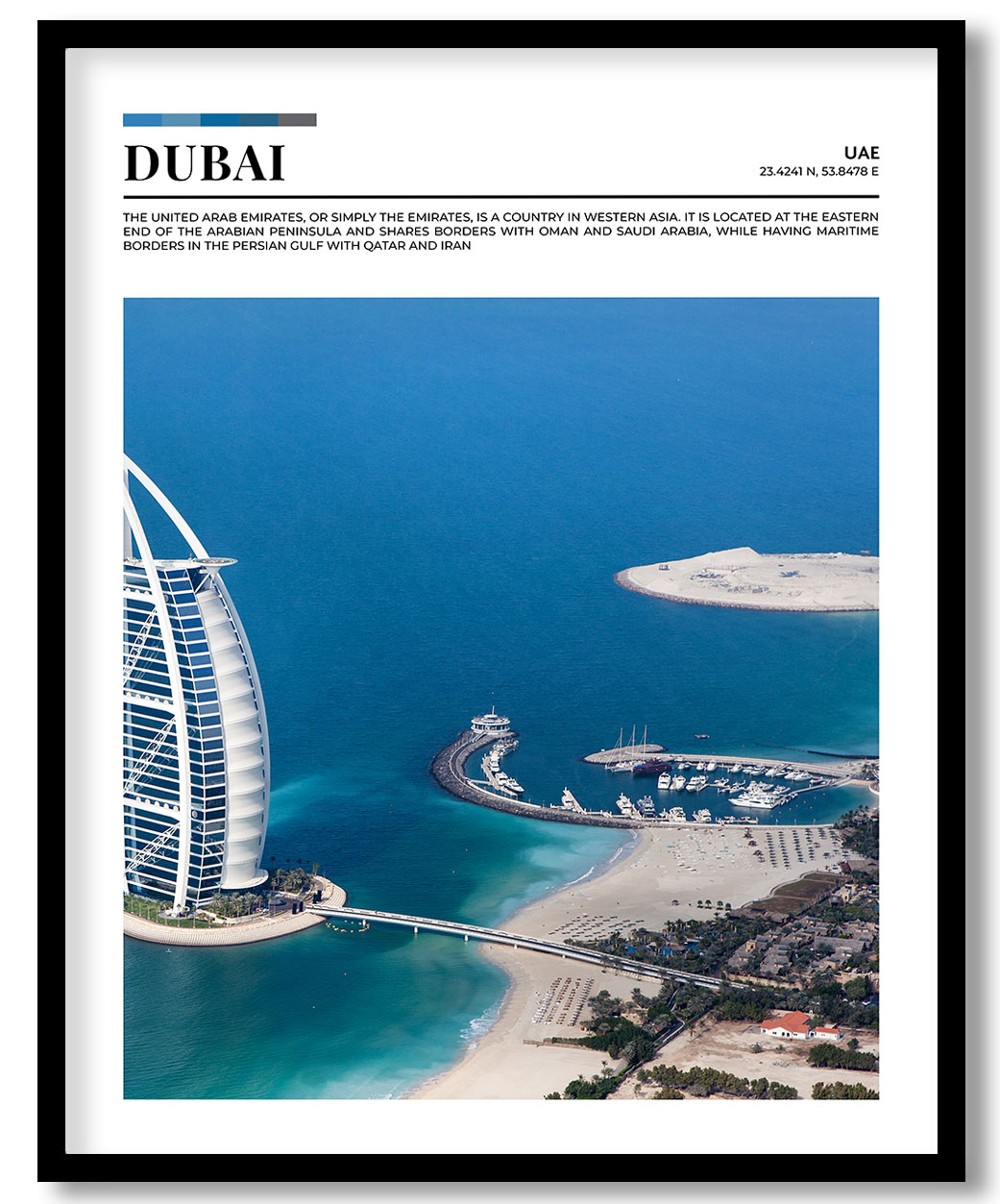 Dubai, UAE pantone poster - BestOfBharat