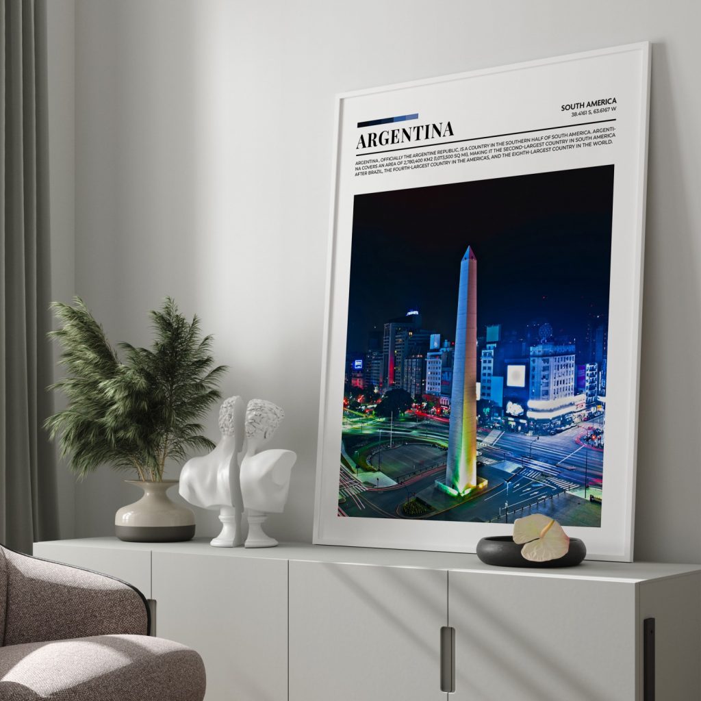 Argentina, South America pantone poster - Wall Art - 10+ Sizes, 50 ...