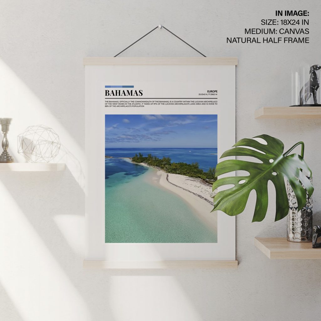 Bahamas, Europe pantone poster - Wall Art - Choose Size & Frames, Non ...