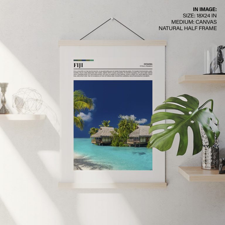 Fiji, Oceania pantone poster - BestOfBharat