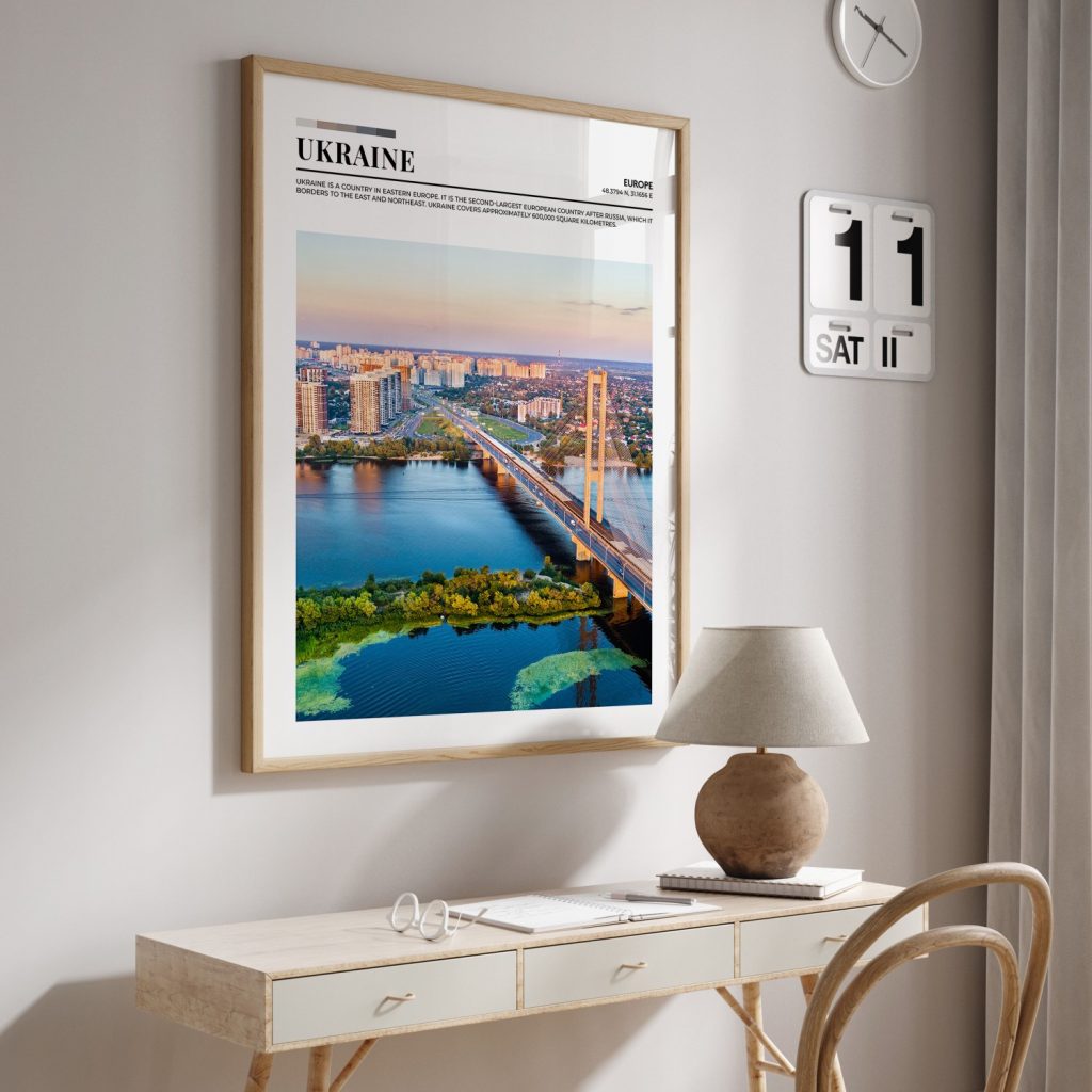 Ukraine, Europe pantone poster - BestOfBharat