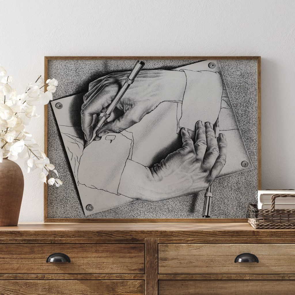 Drawing hands by M.C. Escher (1948) - Wall Art, Hanging Wall Decor ...
