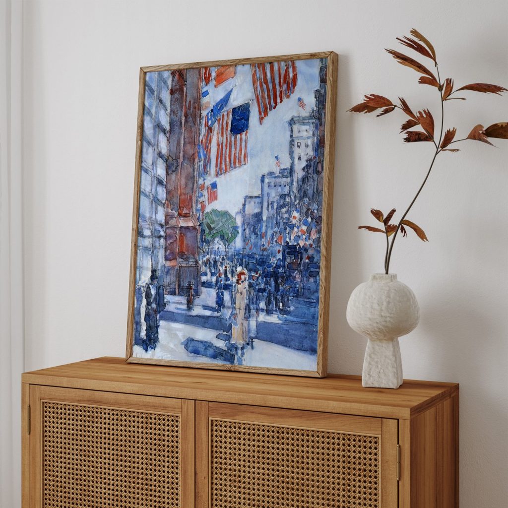 Flags, Fifth Avenue by Childe Hassam (1918) - BestOfBharat