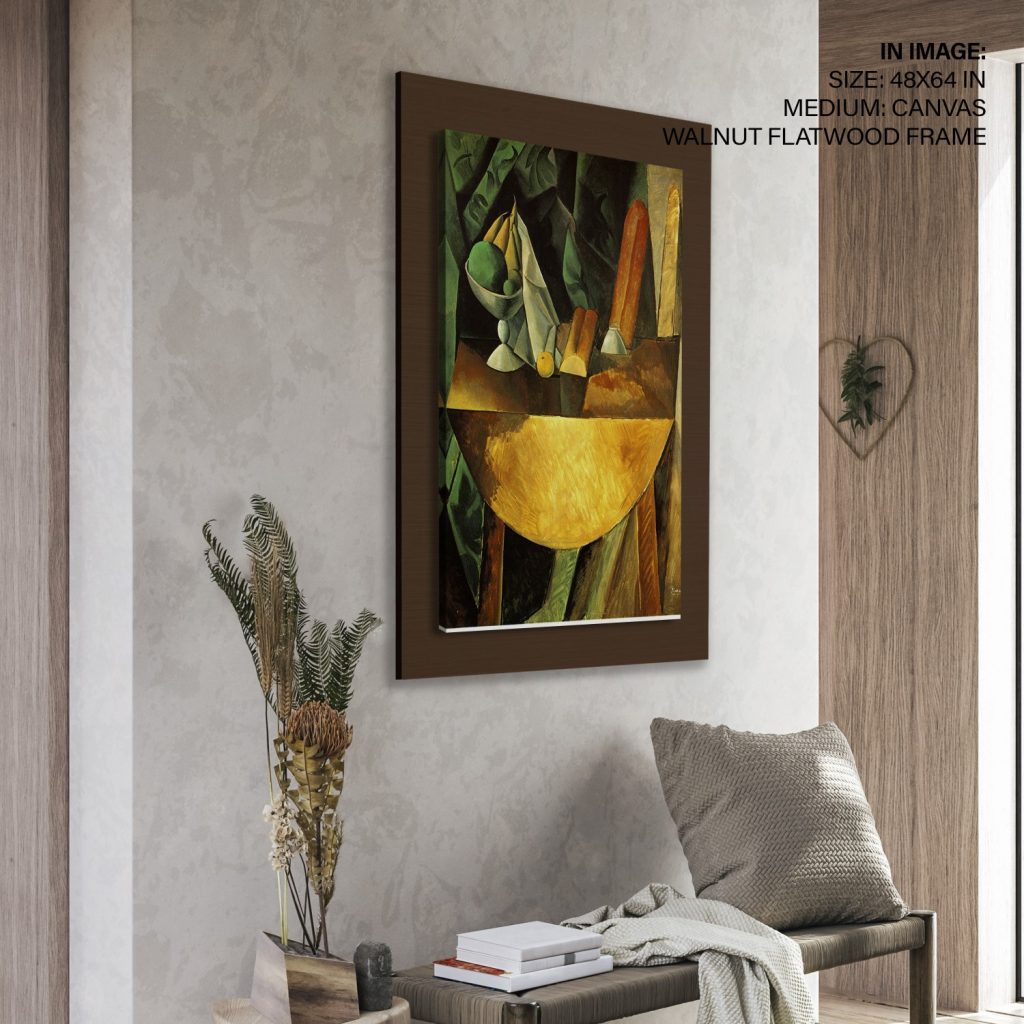 Bread and dish with fruits on the table by Pablo Picasso (1909 ...