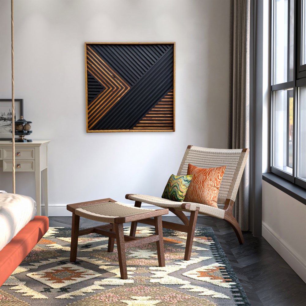 Sculpture | Geometric Groove Wood Wall Art | Modern wooden wall art ...