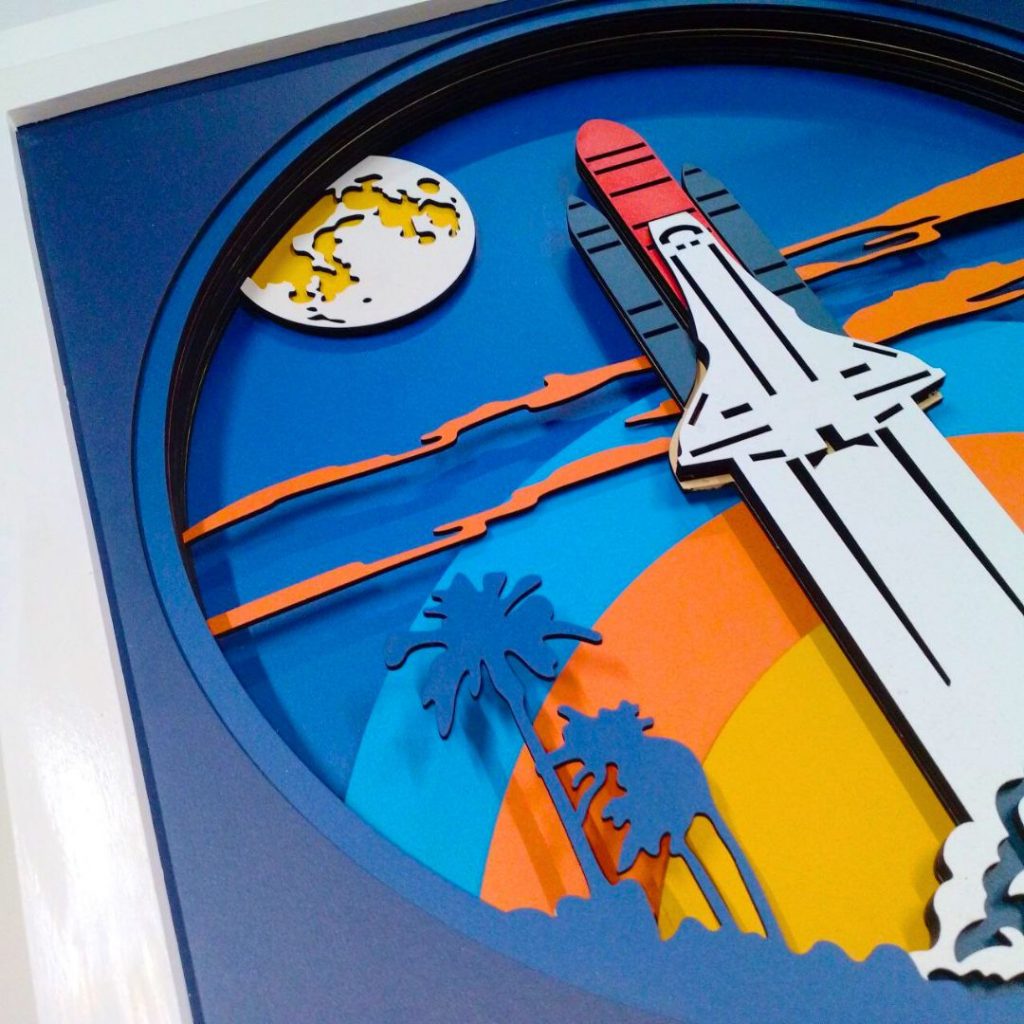 Space-themed 3D Rocket Shadow Box for a unique and immersive decor ...