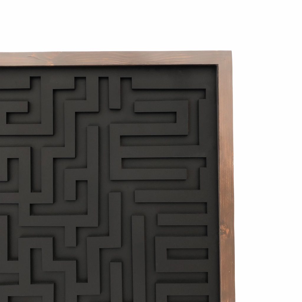 Geometric Wood Maze Wall Art for Bedroom Decor - Long Maze Design in ...