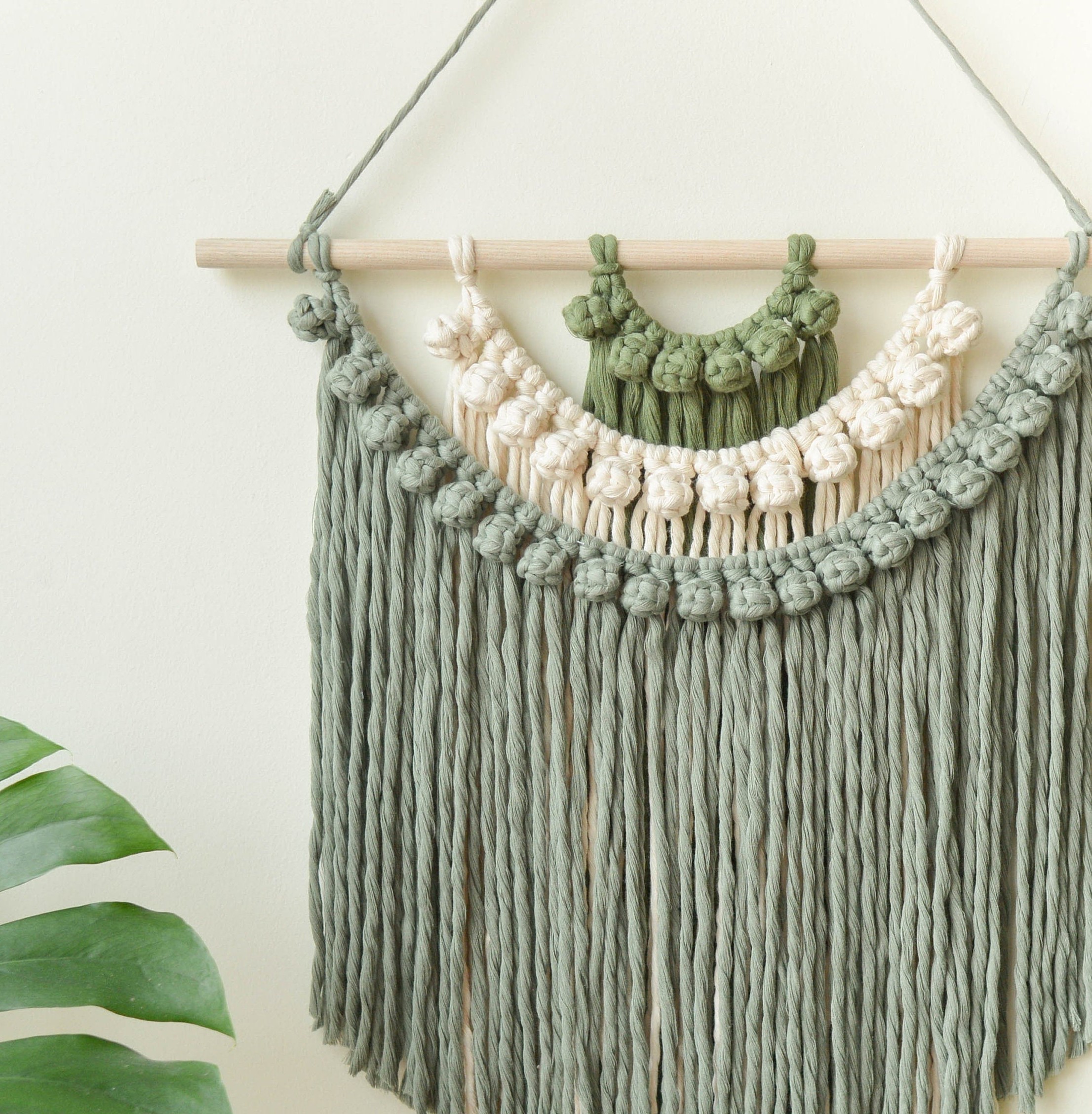 Crescent Moon Macrame Half Circle Wall Hanging - BestOfBharat