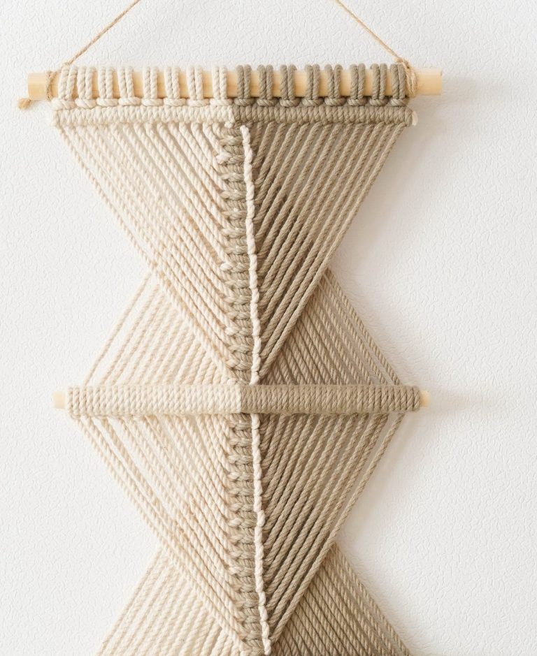 Geometric Minimalist Macrame Wall Hanging - BestOfBharat