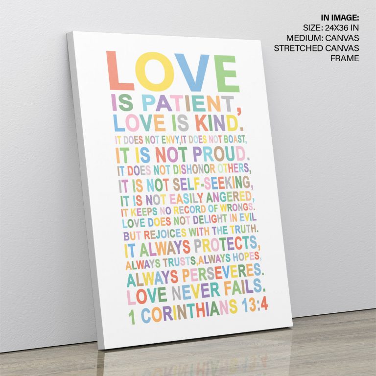 Bible Verse Wall Art,Love Is Patient,Love Is Kind,Corinthians,Scripture ...