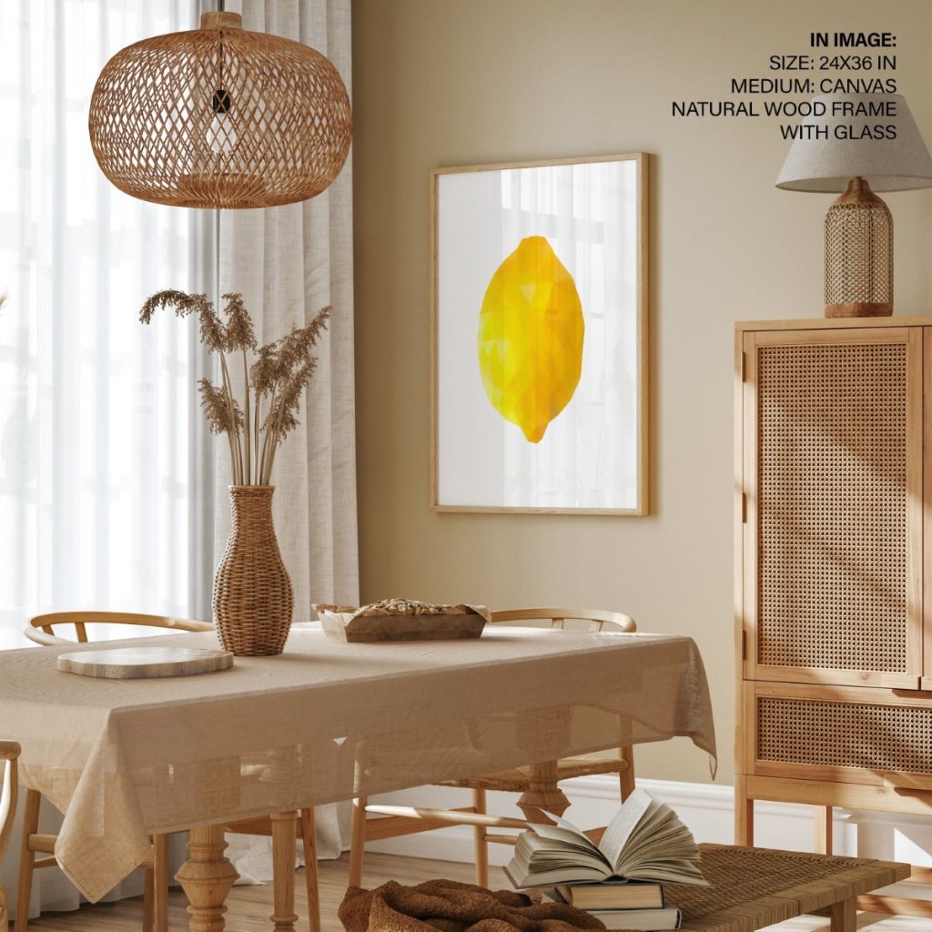 Fruit Poster Lemon framed art Kitchen Decor Abstract Lemon Poster ...