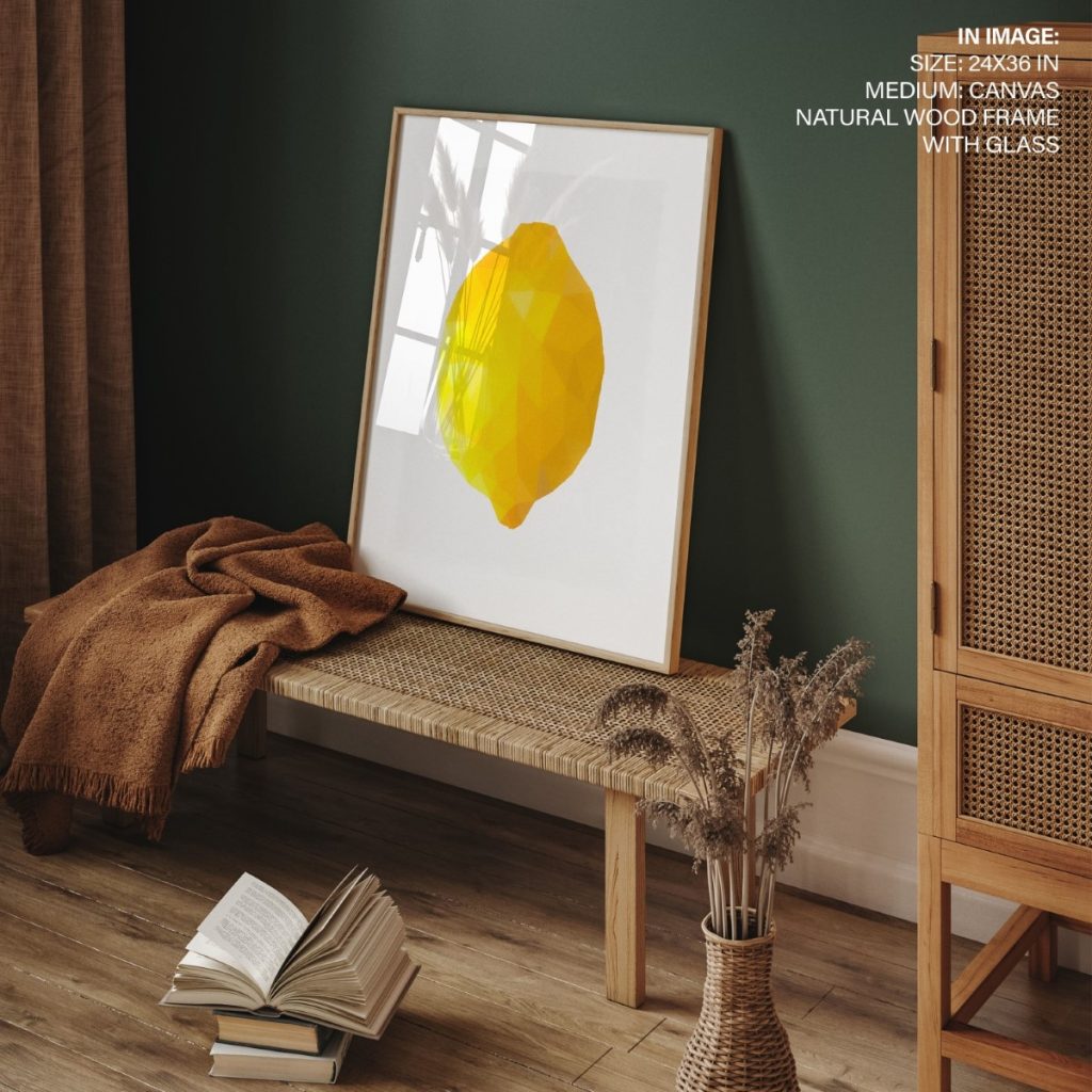 Fruit Poster Lemon framed art Kitchen Decor Abstract Lemon Poster ...