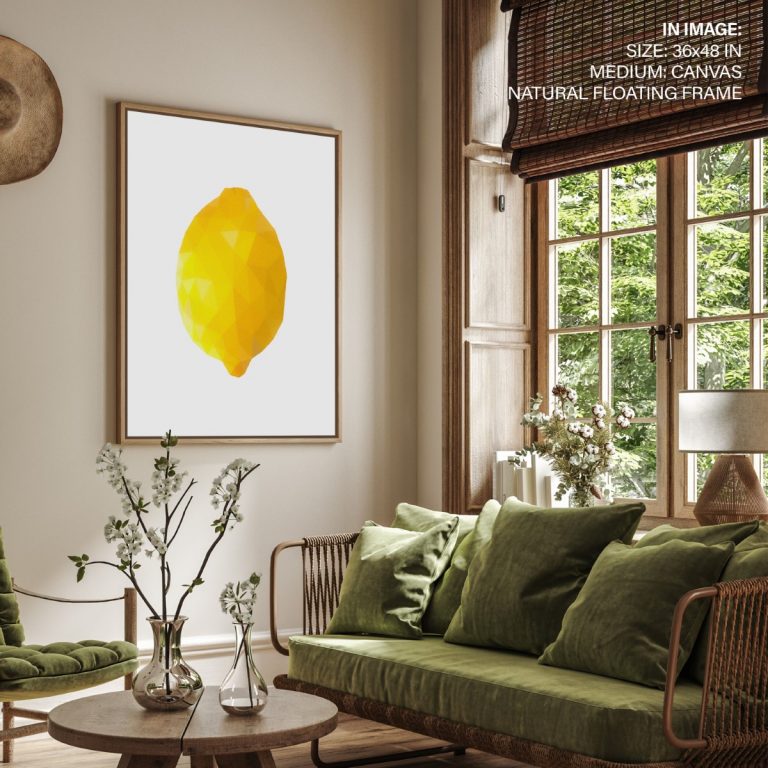 Fruit Poster Lemon framed art Kitchen Decor Abstract Lemon Poster ...