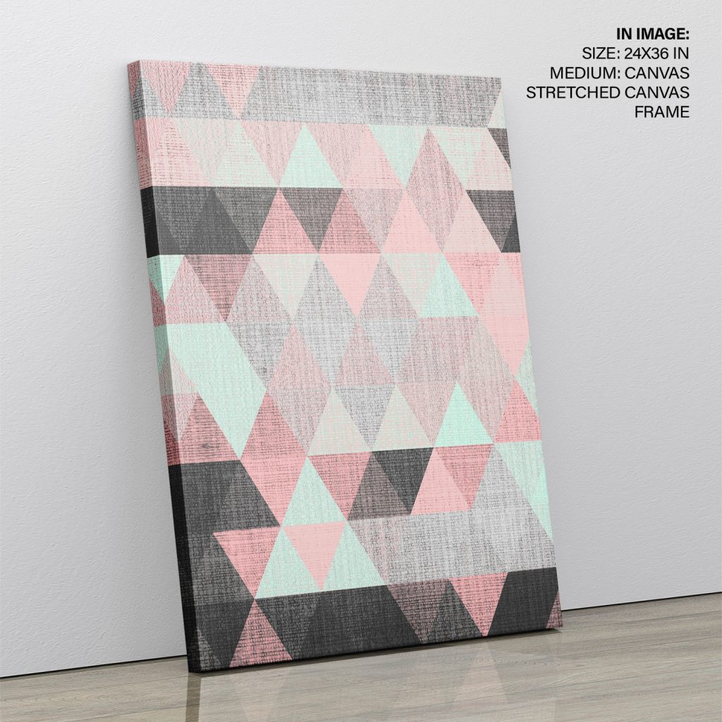 Geometric Print, Scandinavian Wall Art, framed art Poster, Pink Grey ...