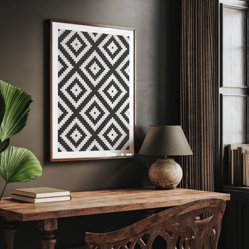 Aztec Pattern Print, Black and White Print, South Western Wall Art ...