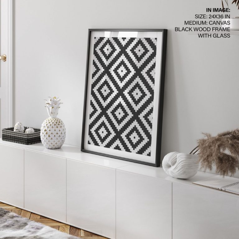 Aztec Pattern Print, Black and White Print, South Western Wall Art ...