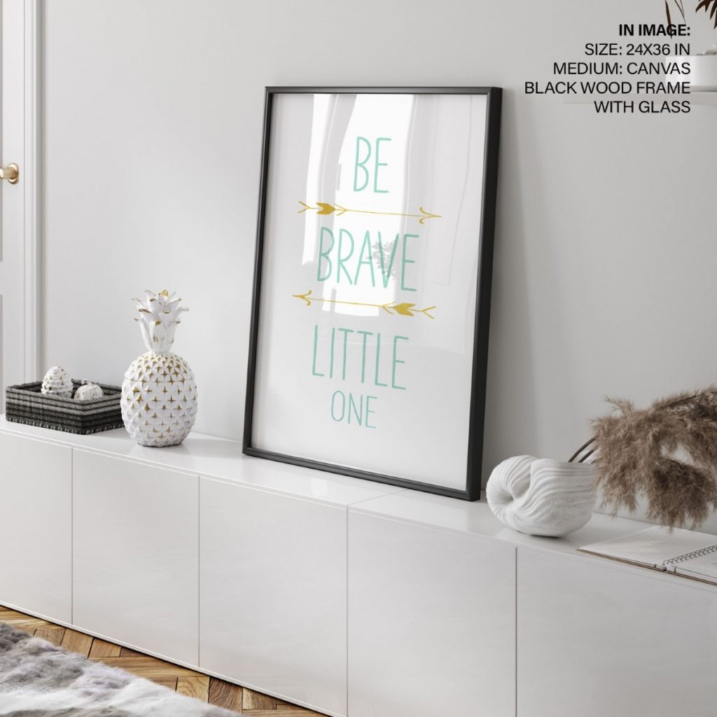 Be Brave Print Nursery Wall Art Mint Decor Arrows Wall Art Baby Boys Be ...