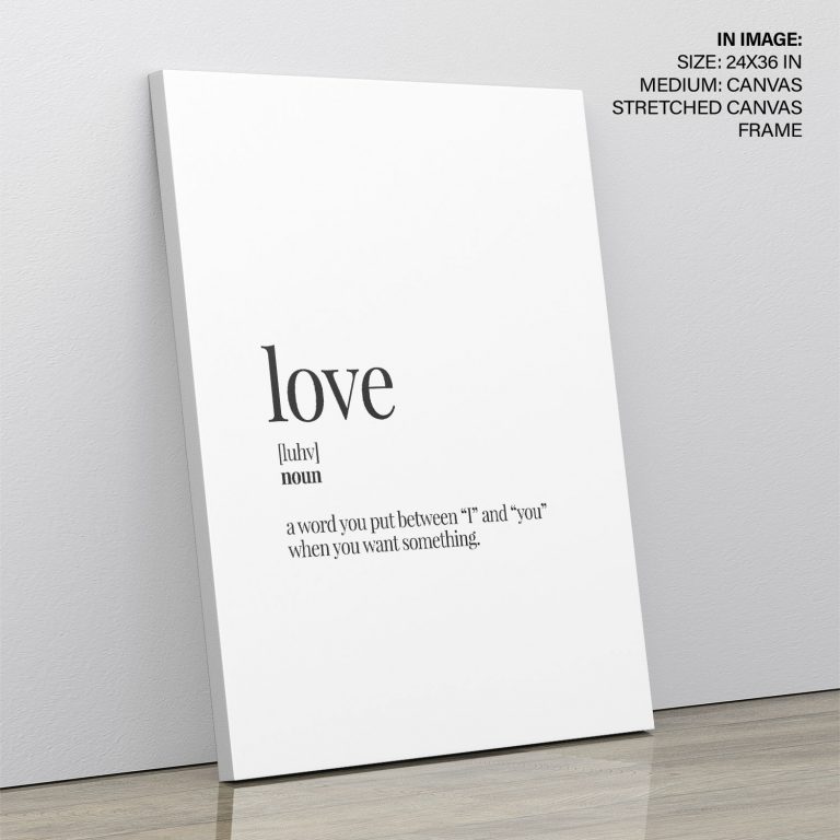 Love - Funny Dictionary Definition - Family series - Wall Decor, Framed ...