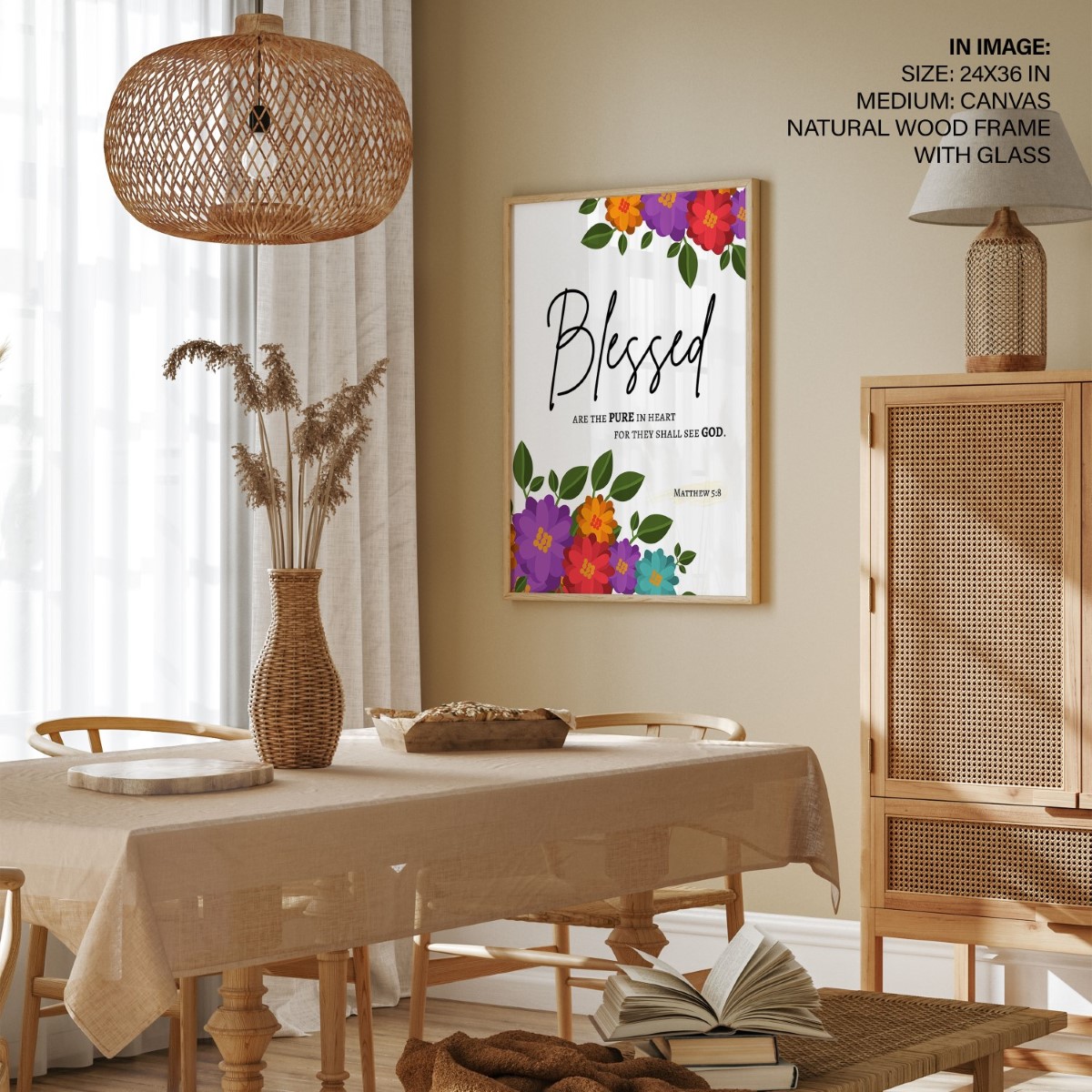 Wall Art | Bible Verse Wall Decor, Matthew 58 Blessed are the pure in ...