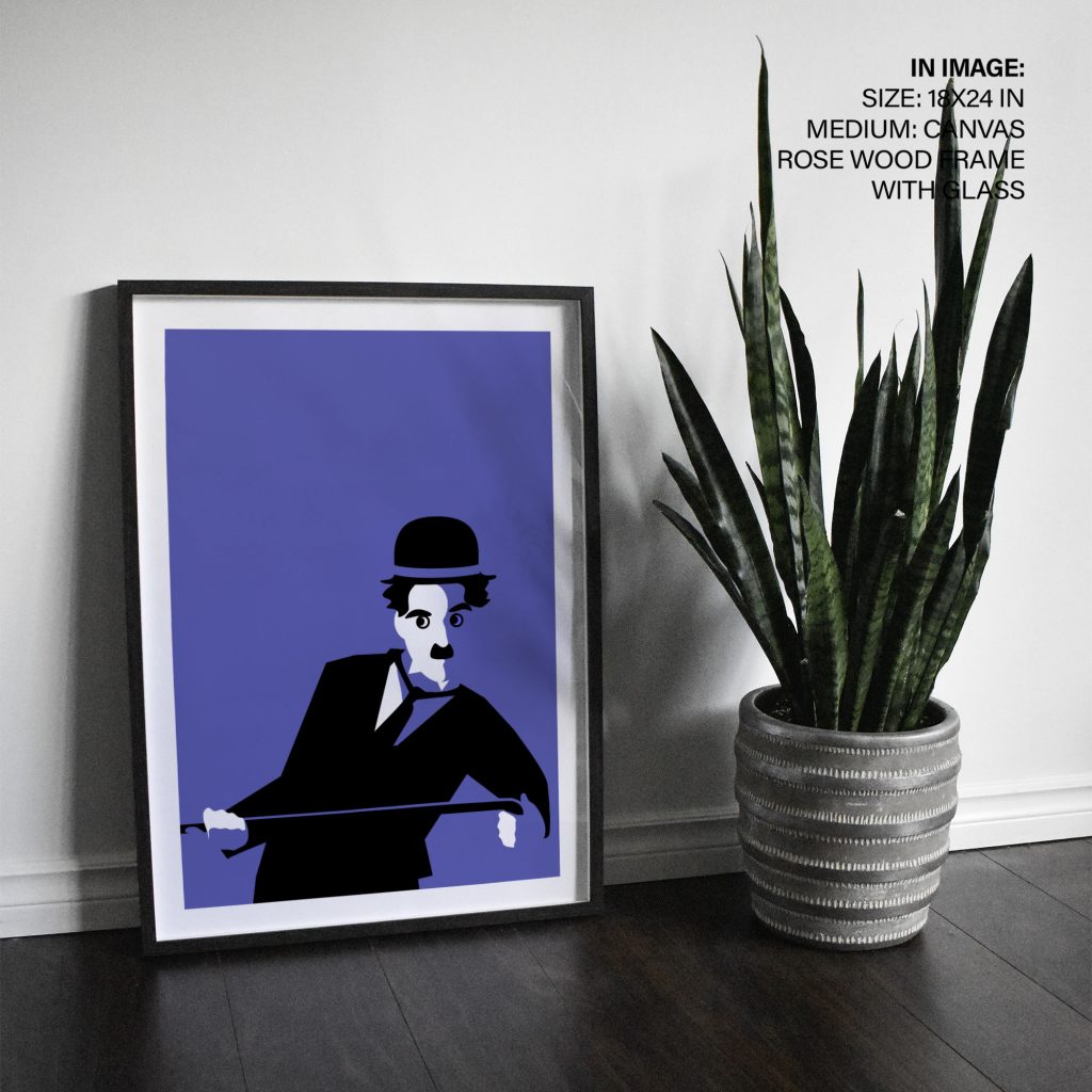 Blue black Charlie Chaplin - Wall Art - Choose Size & Frames, Non Toxic ...