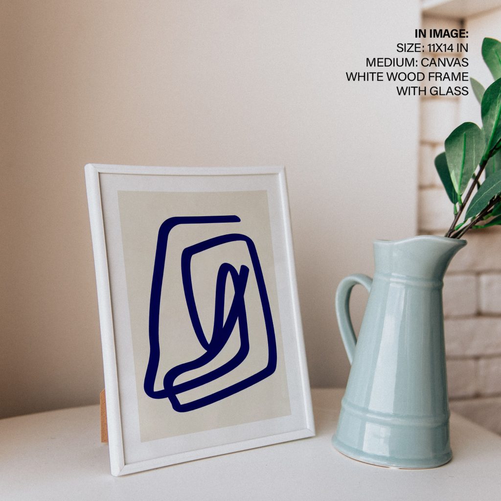 Blue abstract line art - Wall Art - Choose Size & Frames, Non Toxic ...