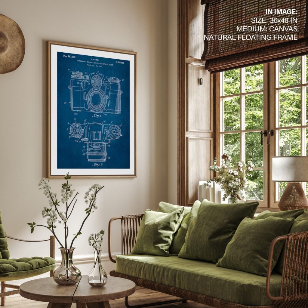 Camera 1959 blueprint - Wall Art Decor, Framed Painting, Home Decor ...