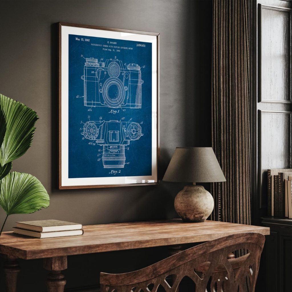 Camera 1959 blueprint - Wall Art Decor, Framed Painting, Home Decor ...