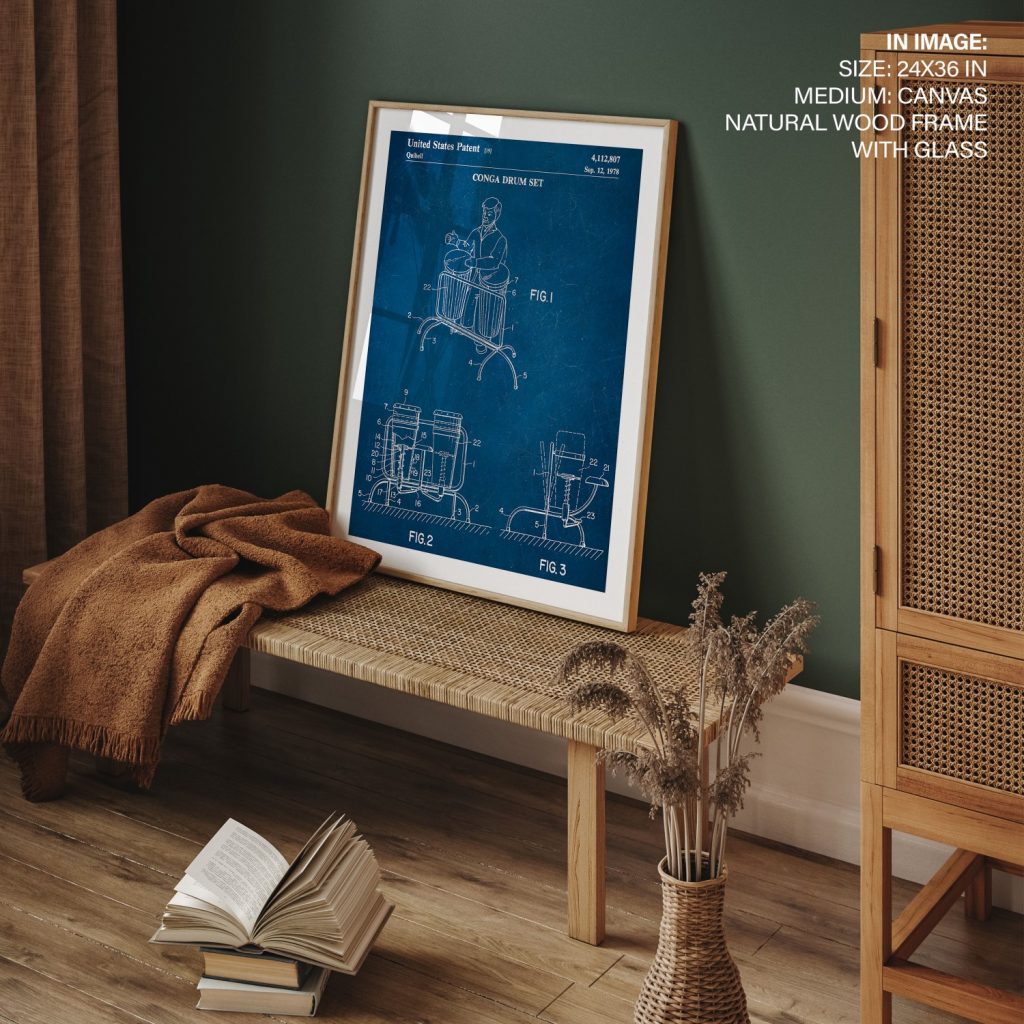 Conga drum 1978 #12 blueprint - Wall Art, Hanging Wall Decor, Home ...