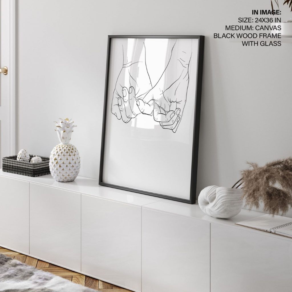 Couple line drawing holding hands - BestOfBharat