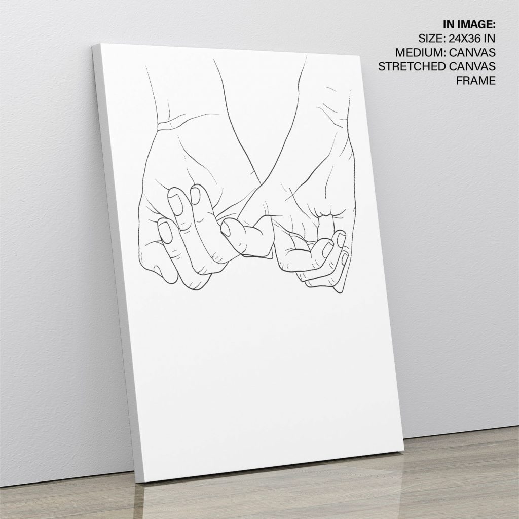 Couple line drawing holding hands - BestOfBharat