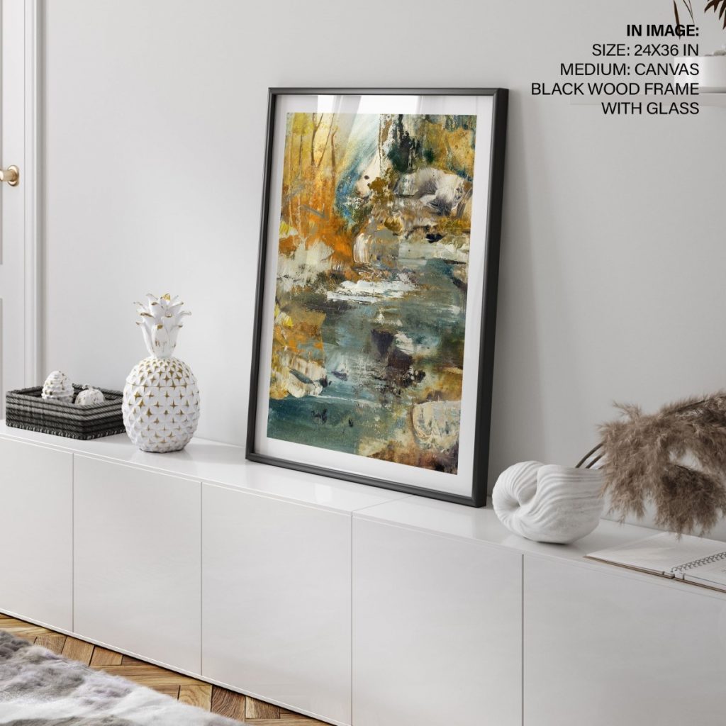 Abstract river landscape painting - Wall Art Decor, Framed Painting ...