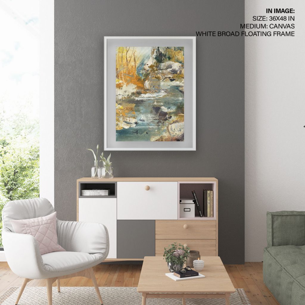 Abstract river landscape painting - Wall Art Decor, Framed Painting ...