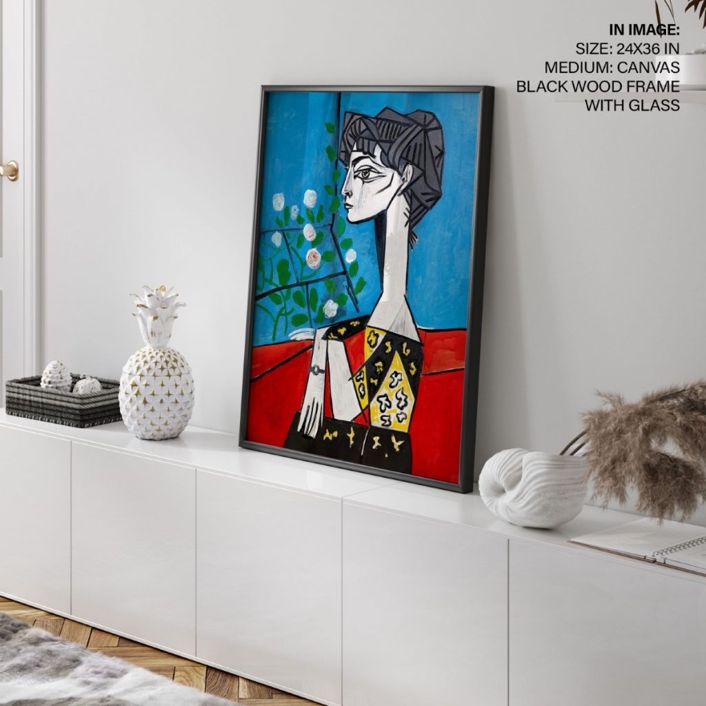 Jacqueline with flowers by Pablo Picasso (1954) - BestOfBharat