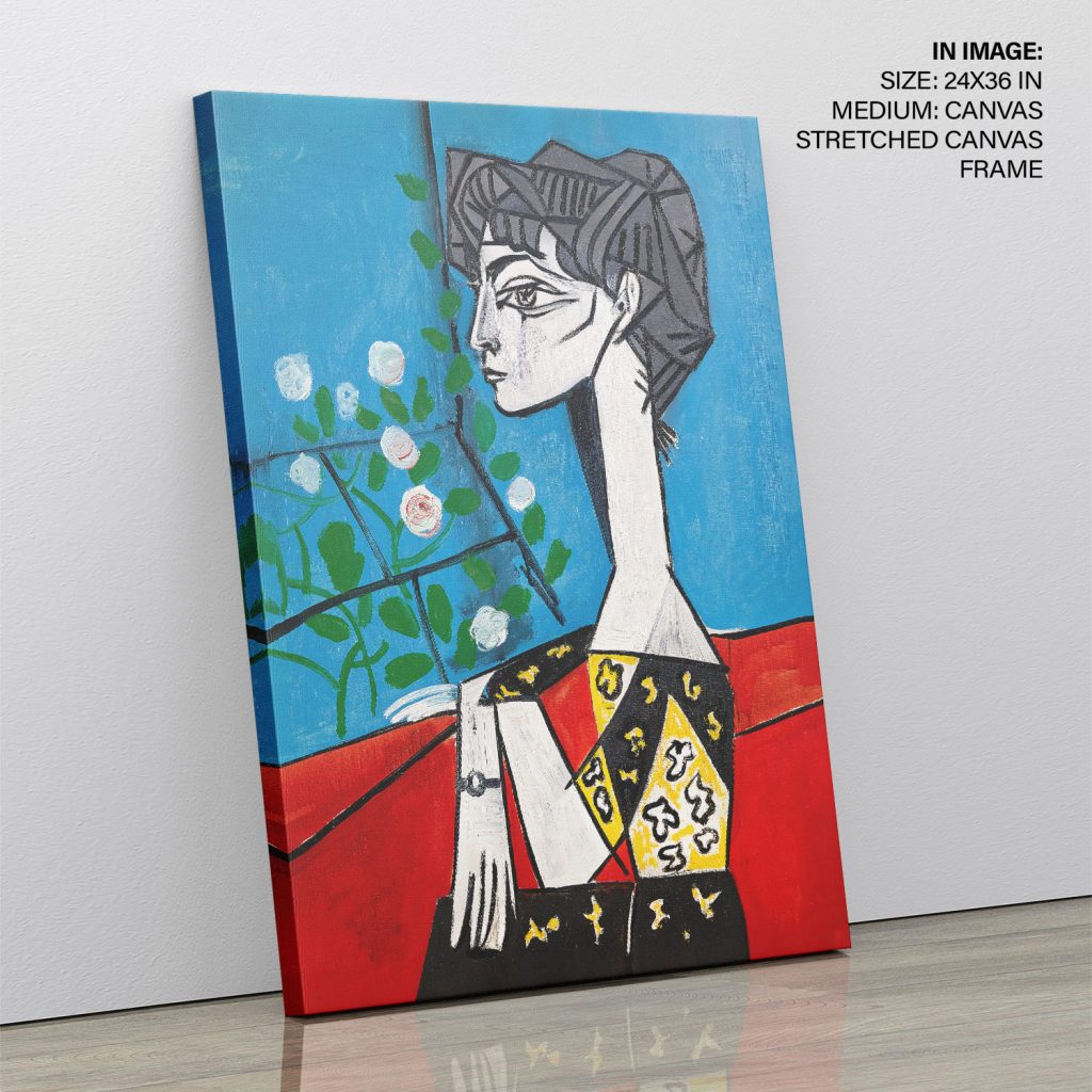 Jacqueline with flowers by Pablo Picasso (1954) - BestOfBharat