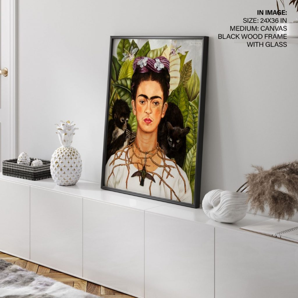 self portrait with necklace of thorns by Frida kahlo by Frida Kahlo ...
