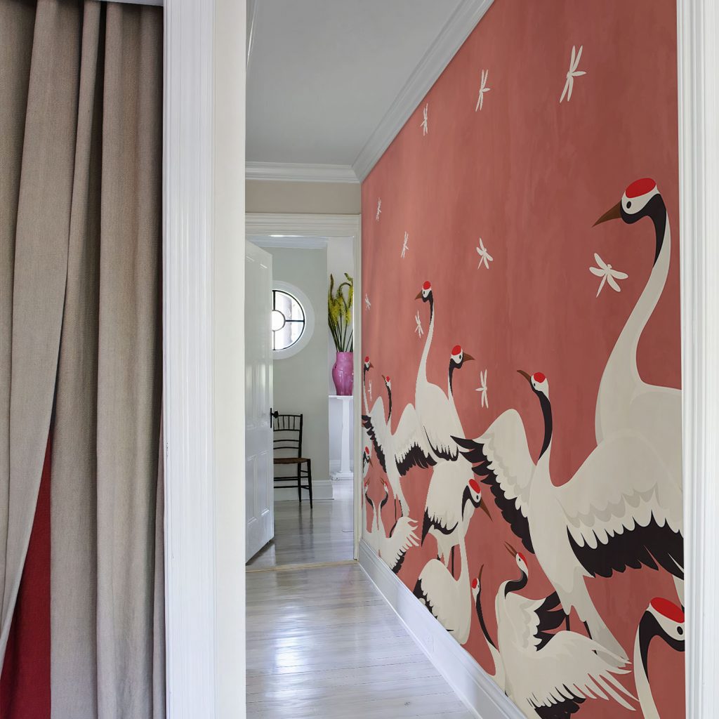 Crane families #100 - Non Toxic Wall Paper Decor, Home & Office Decor - BestOfBharat