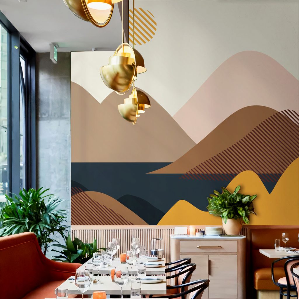 Modern boho landscape - Non Toxic Wall Paper Decor, Home & Office Decor - BestOfBharat