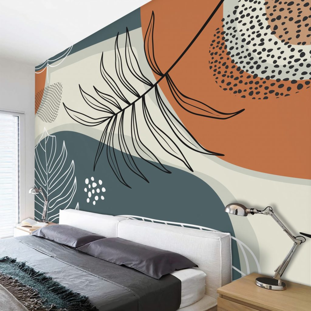 Abstract leaflet #5511 - Non Toxic Wall Paper Decor, Home & Office Decor - BestOfBharat