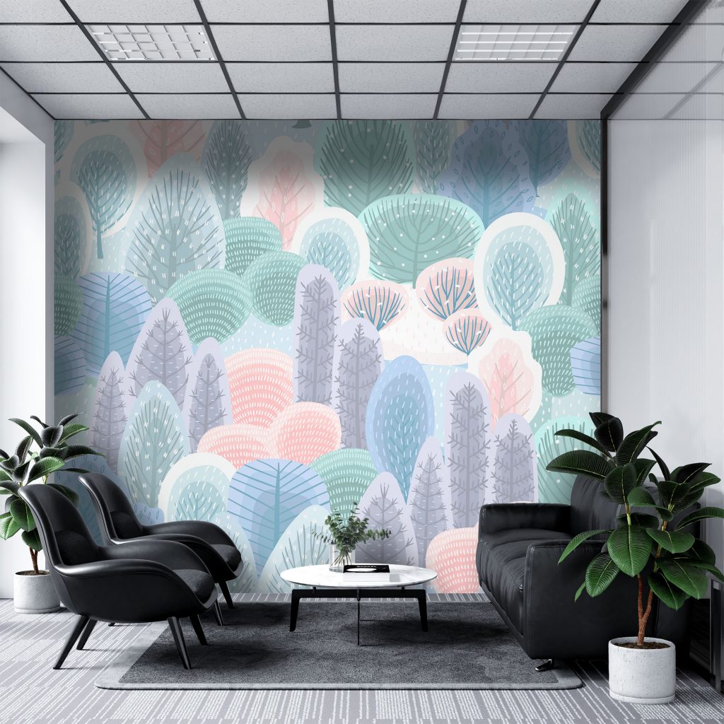 Colorful trees - Mural Wallpaper, PVC Free, Non-Toxic - Non Toxic Wall ...