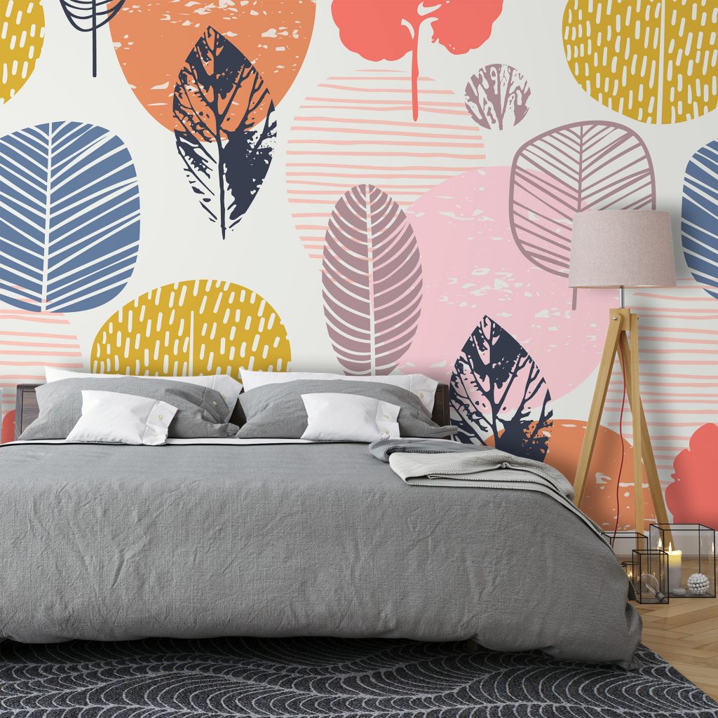 Colorful leaves - Mural Wallpaper, PVC Free, Non-Toxic - Non Toxic Wall ...