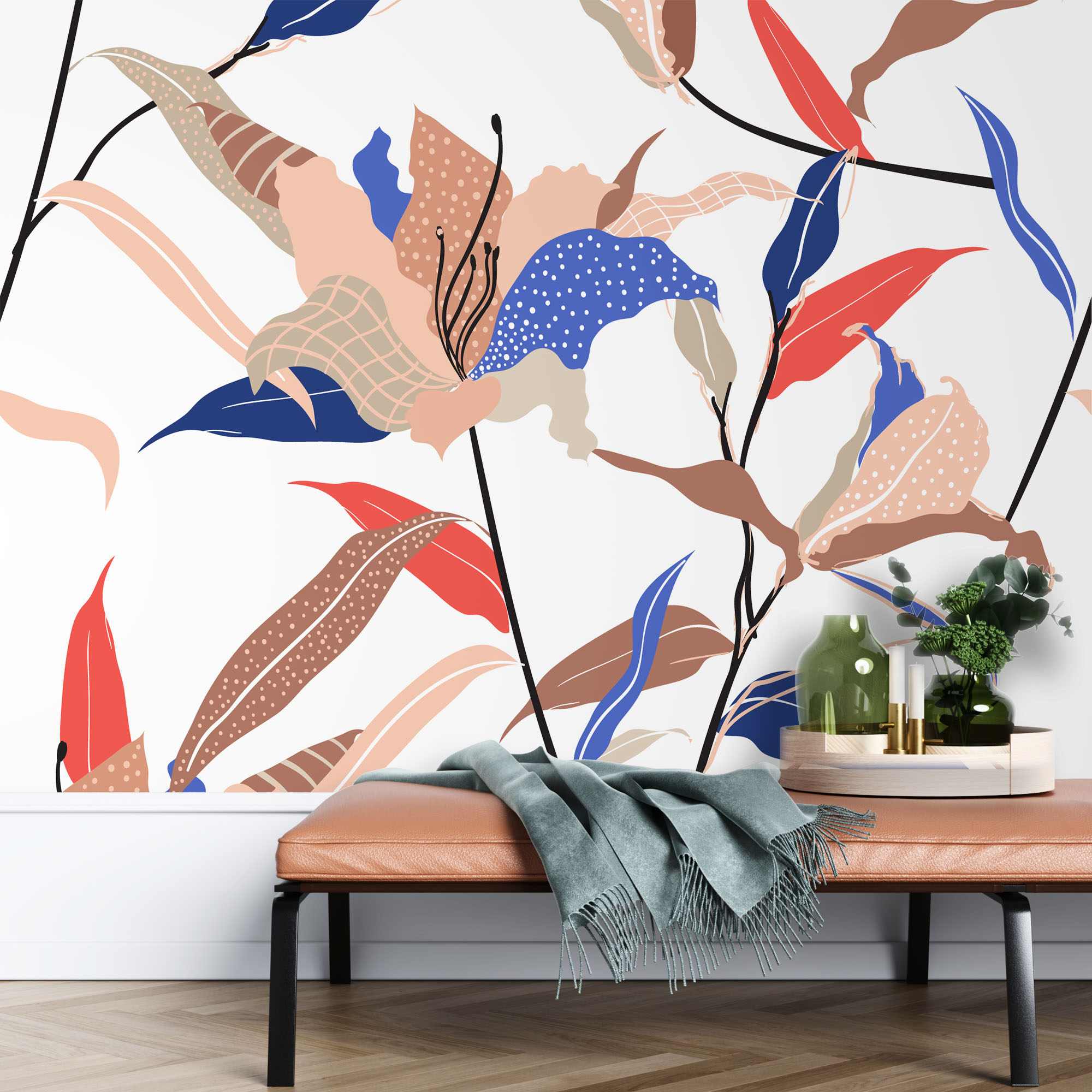 Minimalist Botanical - Mural Wallpaper, PVC Free, Non-Toxic - Non Toxic ...