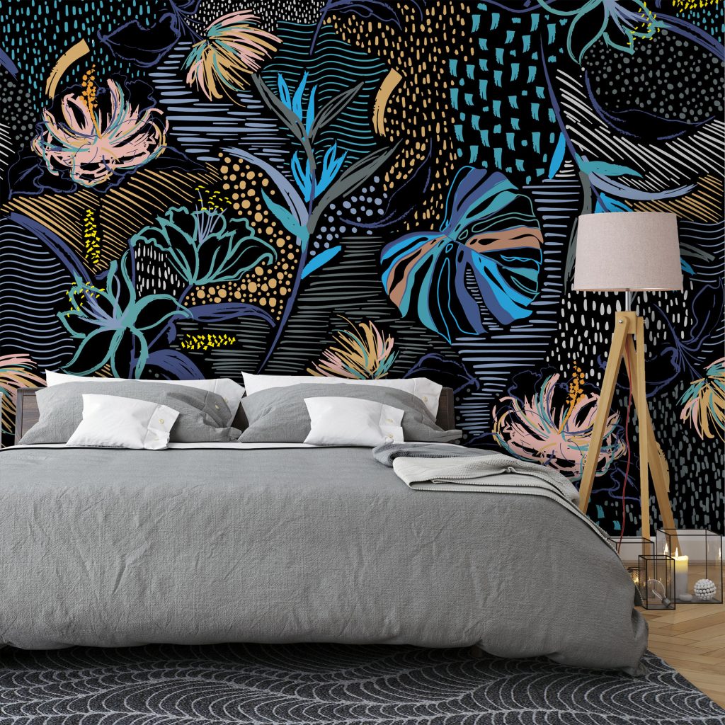 Abstract Botanical - Mural Wallpaper, PVC Free, Non-Toxic - Non Toxic ...