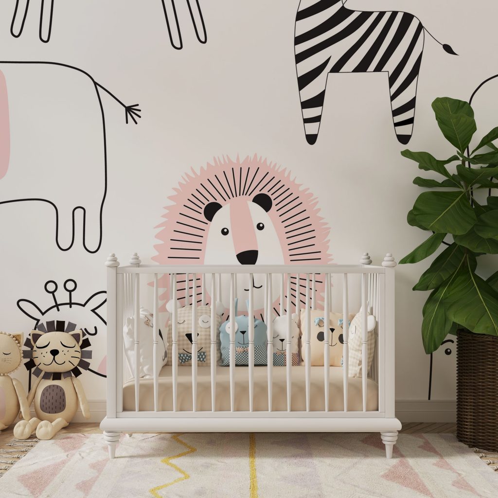 Cute seamless animals line drawings - Non Toxic Wall Paper Decor, Home ...