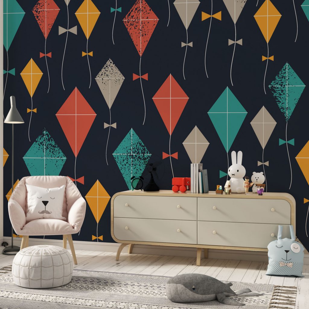 Multicolor seamless kites pattern - Wall Murals, Wall Paper Decor, Home ...