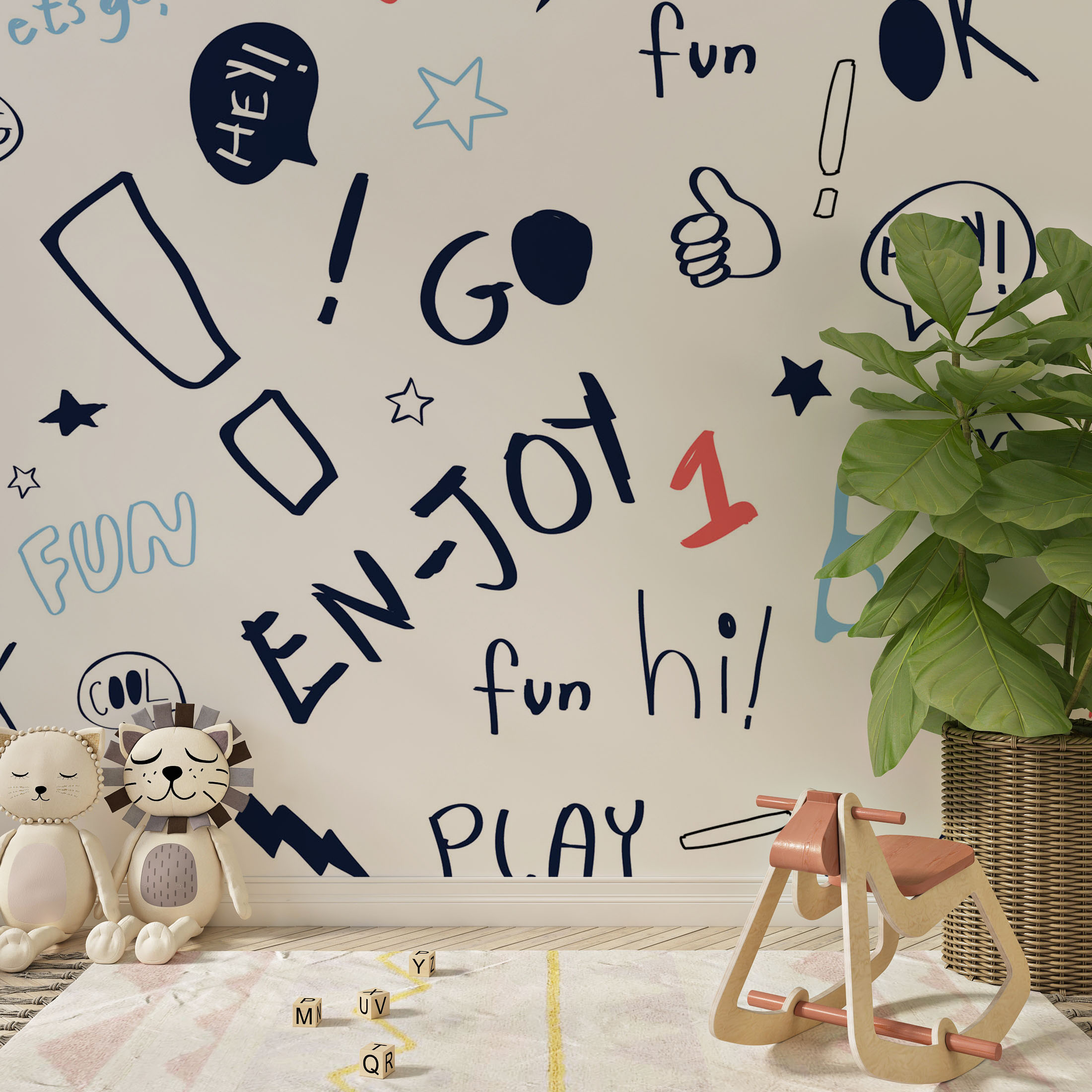 Seamless hand writting colorful lettering - Wall Murals, Wall Paper ...