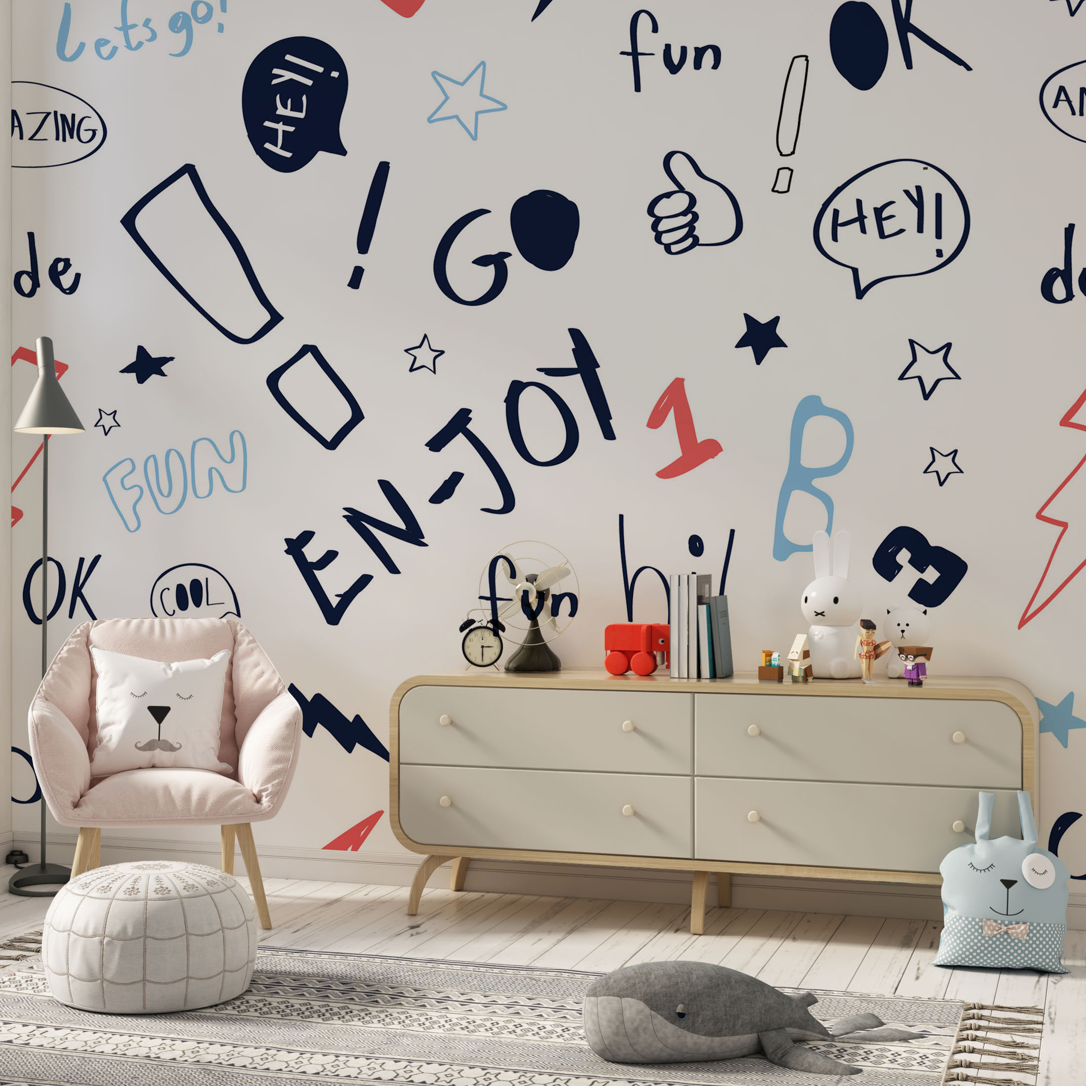 Seamless hand writting colorful lettering - Wall Murals, Wall Paper ...