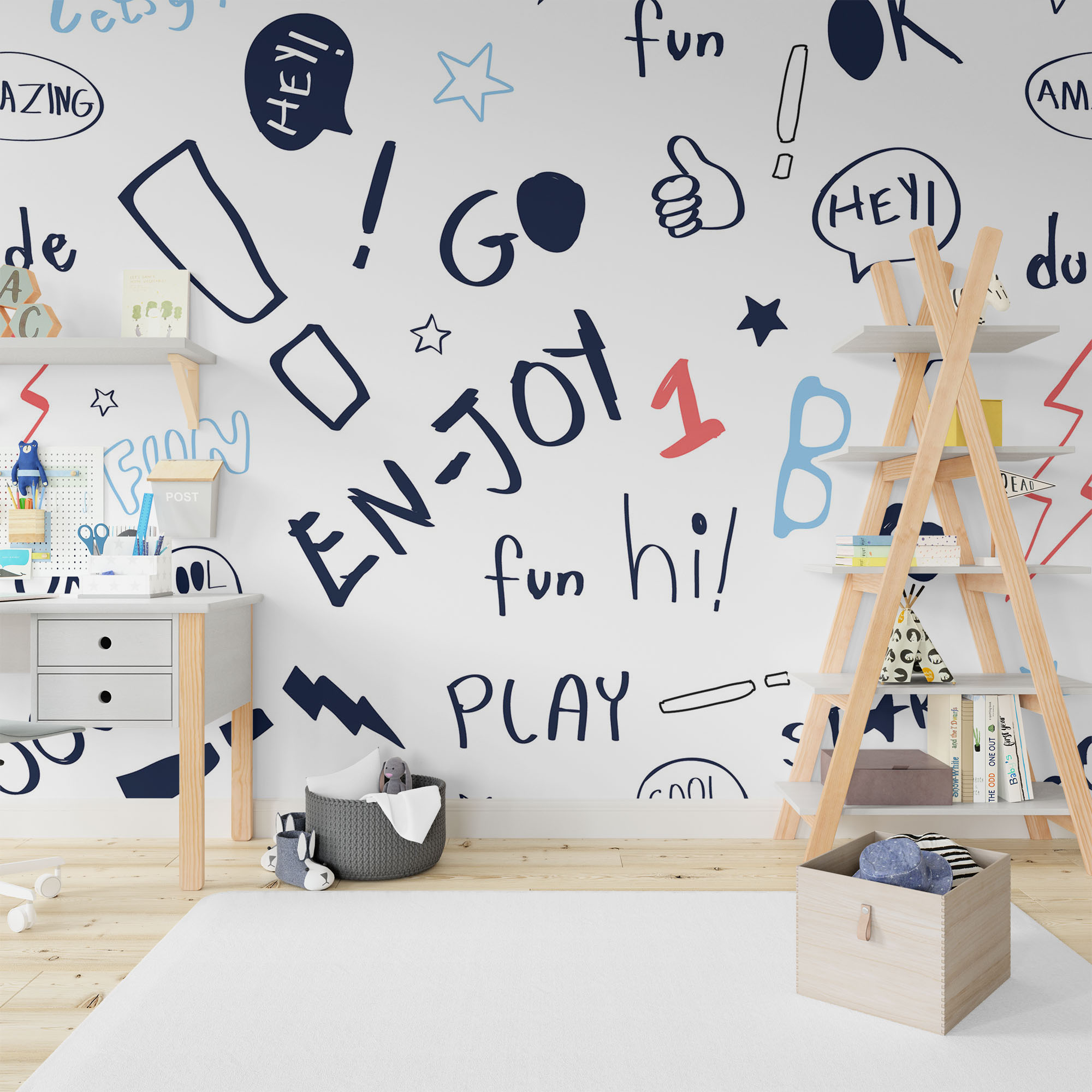 Seamless hand writting colorful lettering - Wall Murals, Wall Paper ...