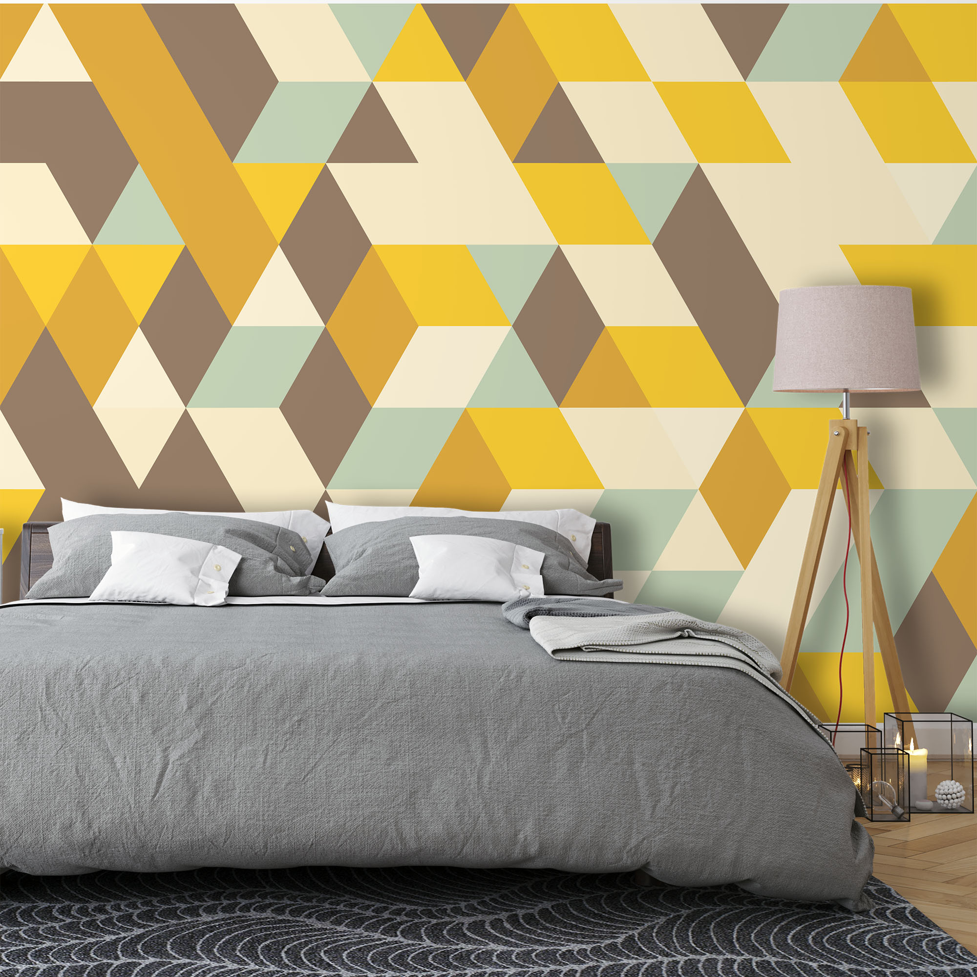 Colorful geometric design - Mural Wallpaper, PVC Free, Non-Toxic - Non ...