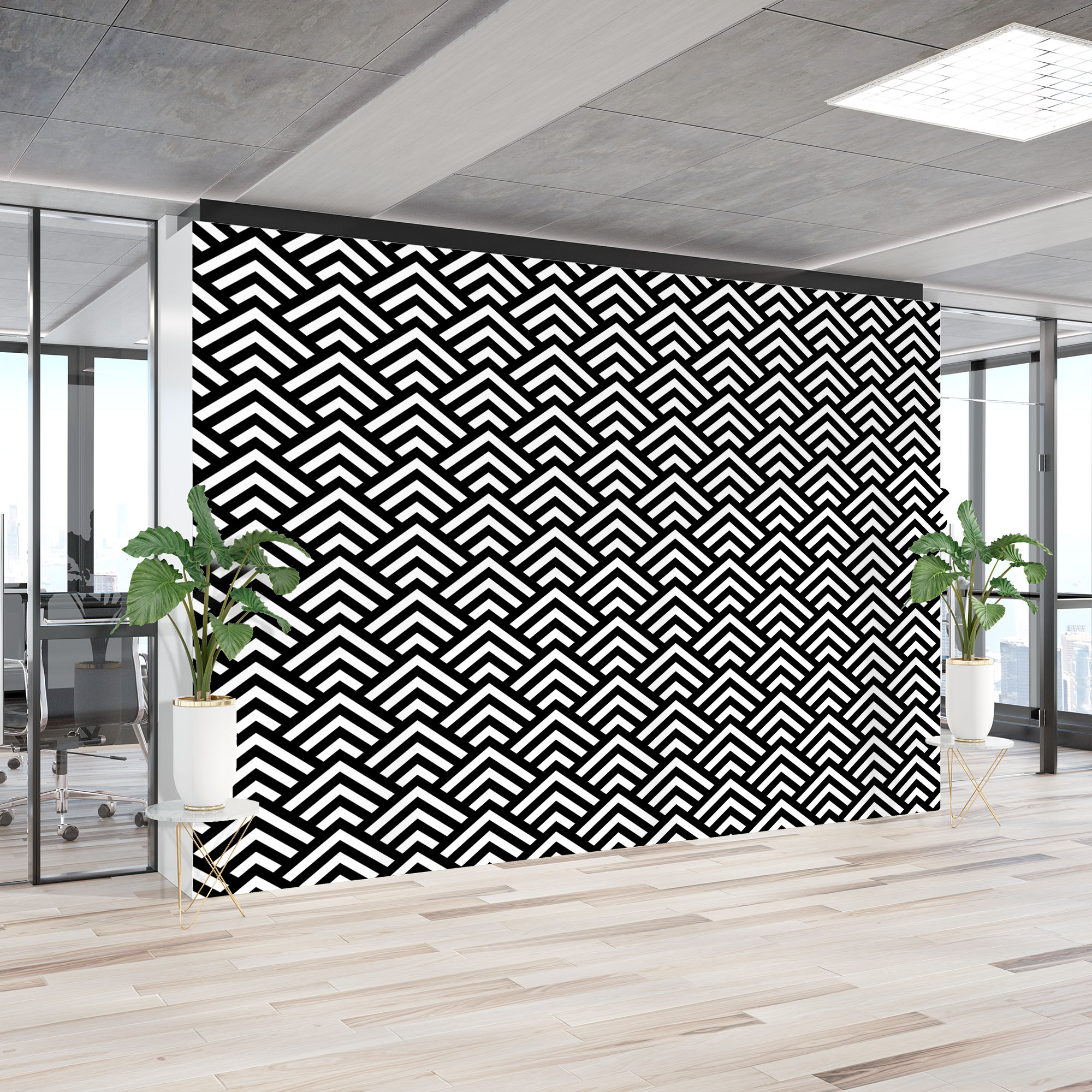 Colorful Triangular geometric - Mural Wallpaper, PVC Free, Non-Toxic ...
